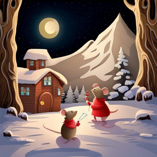 storybook scene with mice, cut paper - AI Generated Artwork - NightCafe ...