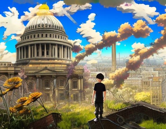 Post_apocalyptic_ruins : Washington_DC Parliament - AI Generated ...