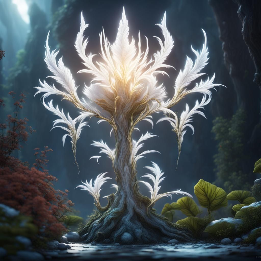 Angelic Mystical Glowing Plant - AI Generated Artwork - NightCafe Creator