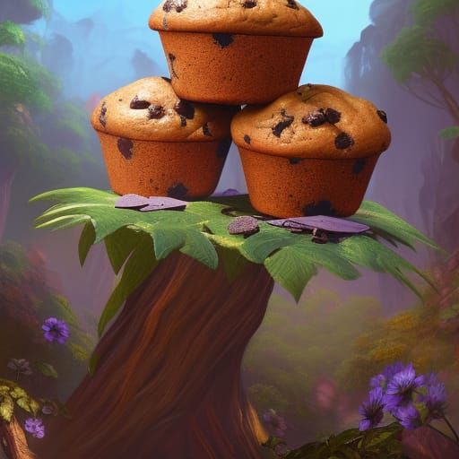 A chocolate chip muffin bird - AI Generated Artwork - NightCafe Creator