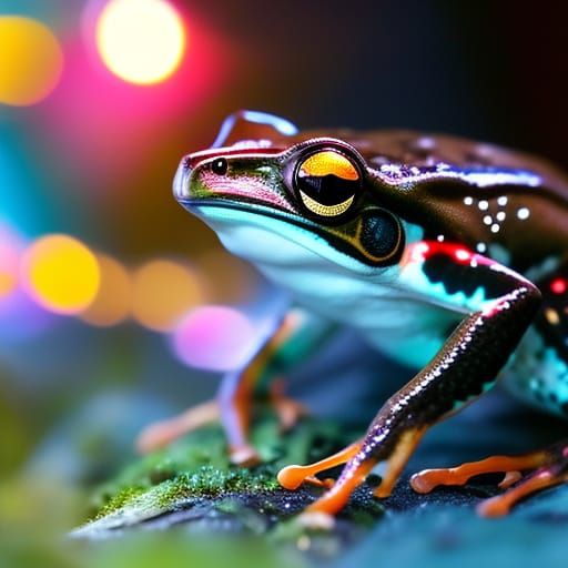Fluo frog - AI Generated Artwork - NightCafe Creator
