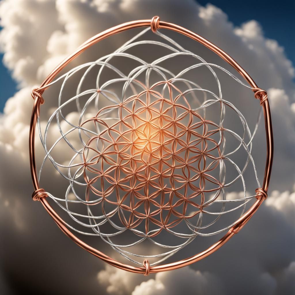 A hyper-realistic sacred geometry Flower of Life Mandala made from ...