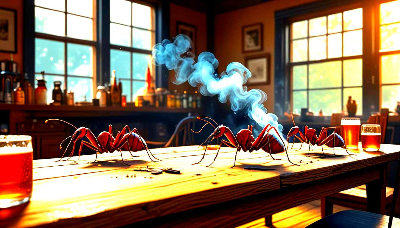 Giant Insects Enjoy a Beer Party - AI Art