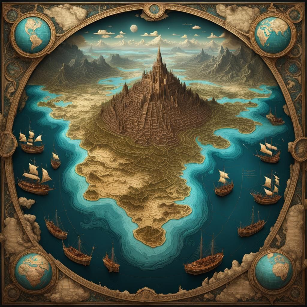 Fantasy Ancient Lost Civilization Map 🗺️🧭 - AI Generated Artwork ...