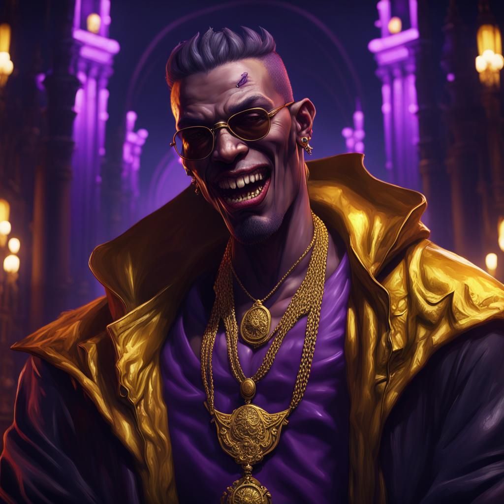 Gangsta rapper vampire with gold fangs - AI Generated Artwork ...