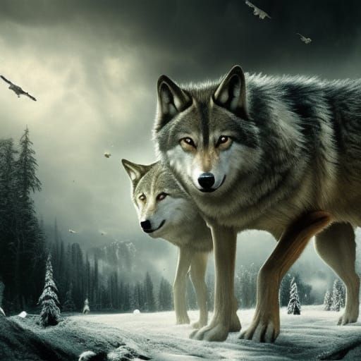Wolves Epic cinematic brilliant stunning intricate meticulously ...