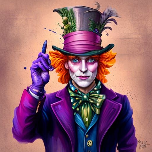 The mad hatter in purple color and purple color variations - AI ...