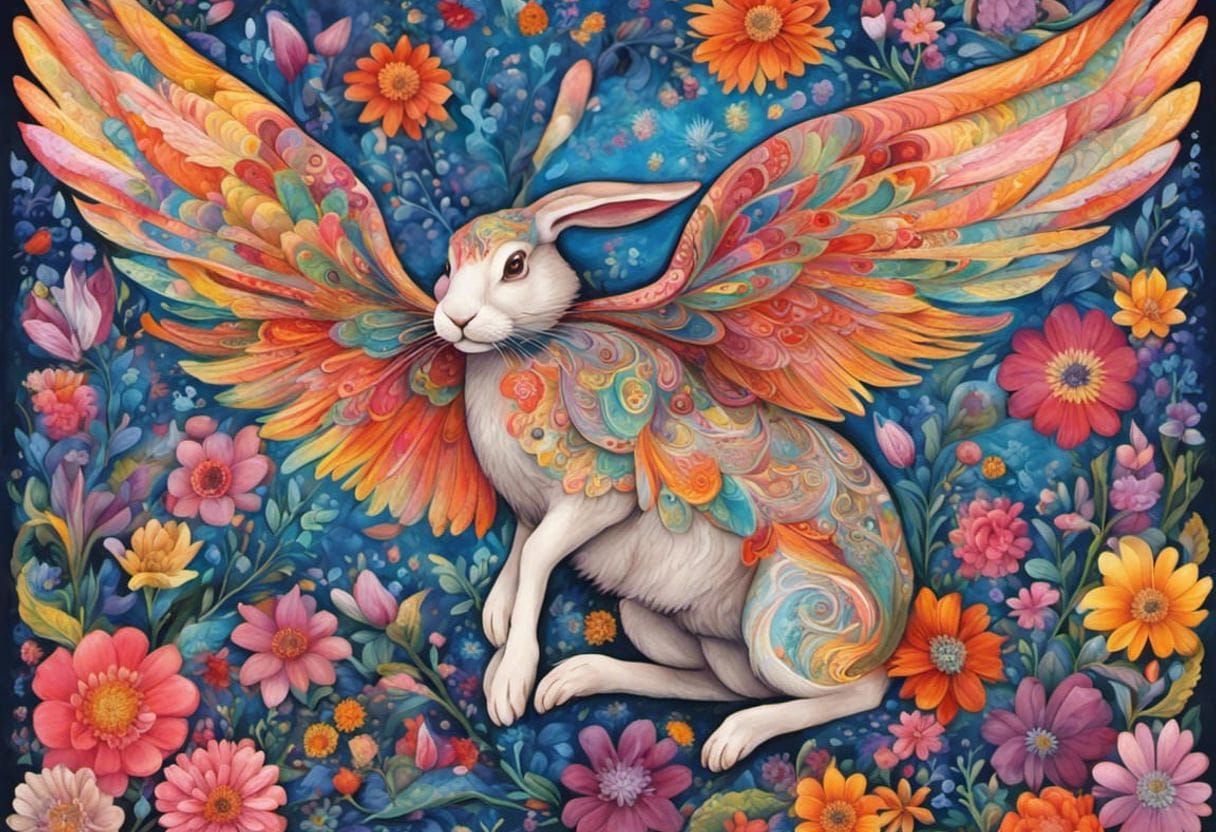 Winged rabbit - AI Generated Artwork - NightCafe Creator