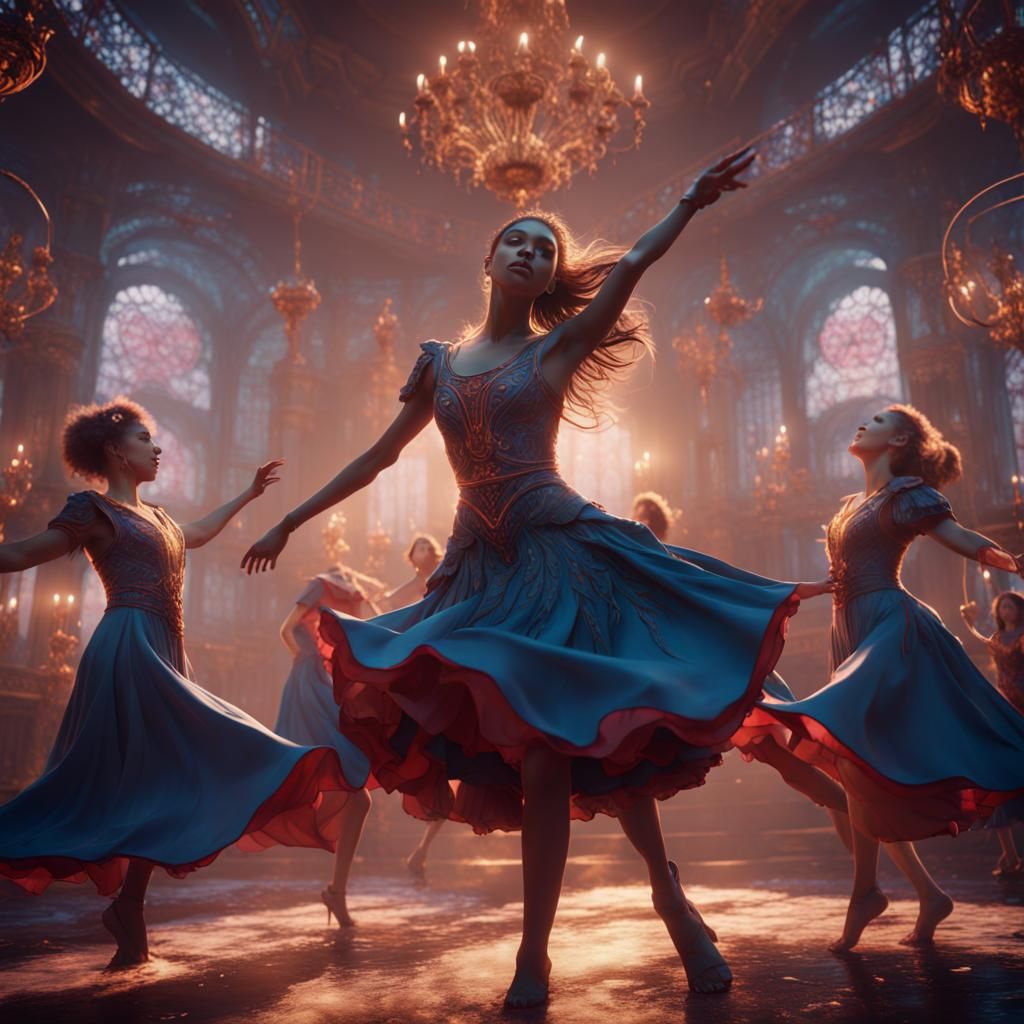 girls dancing - AI Generated Artwork - NightCafe Creator
