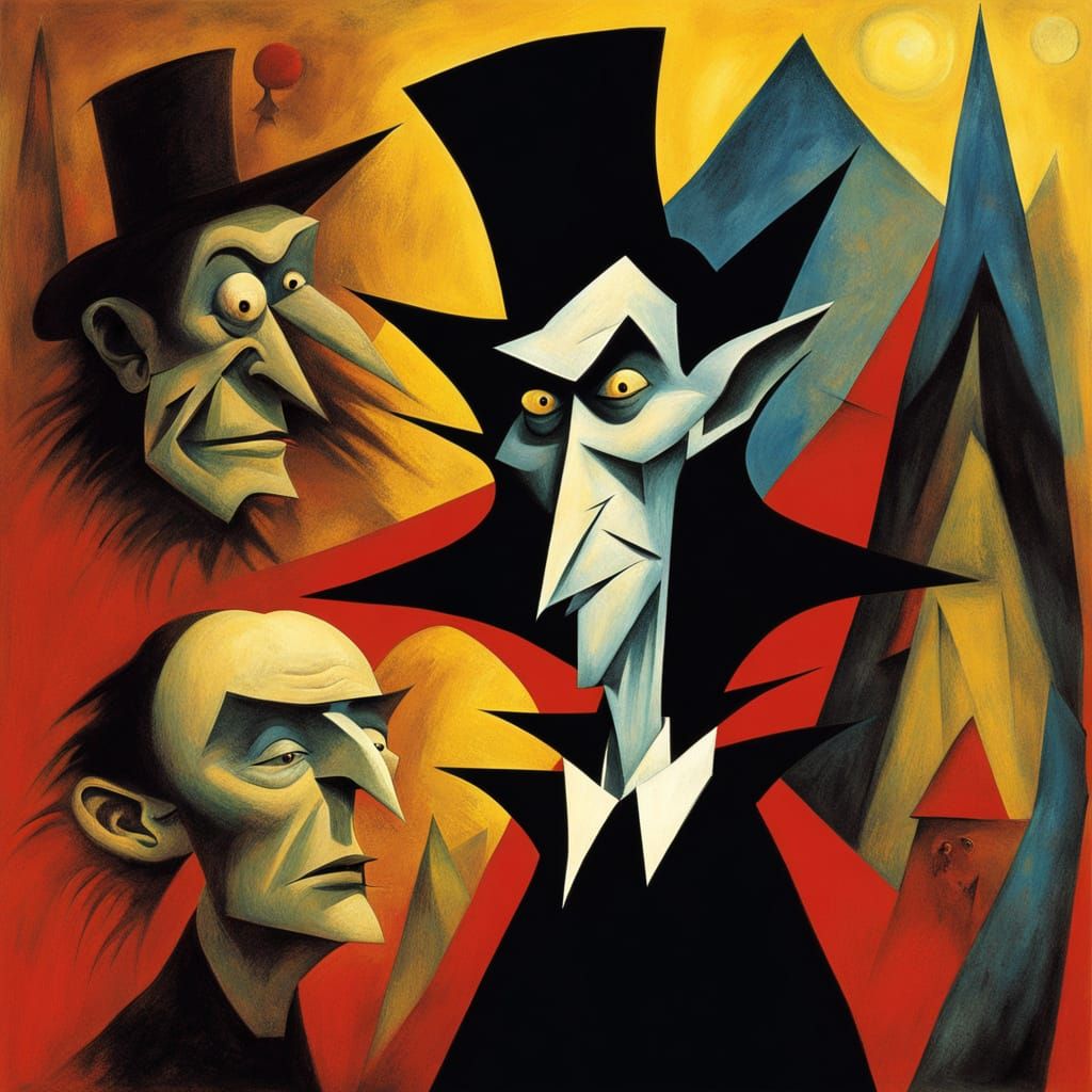 Surreal Dracula Dreamscape in Abstract Cubism - AI Art