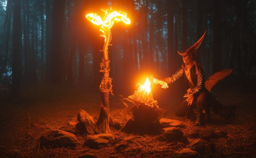 Warlock Summoning a Devil - AI Generated Artwork - NightCafe Creator