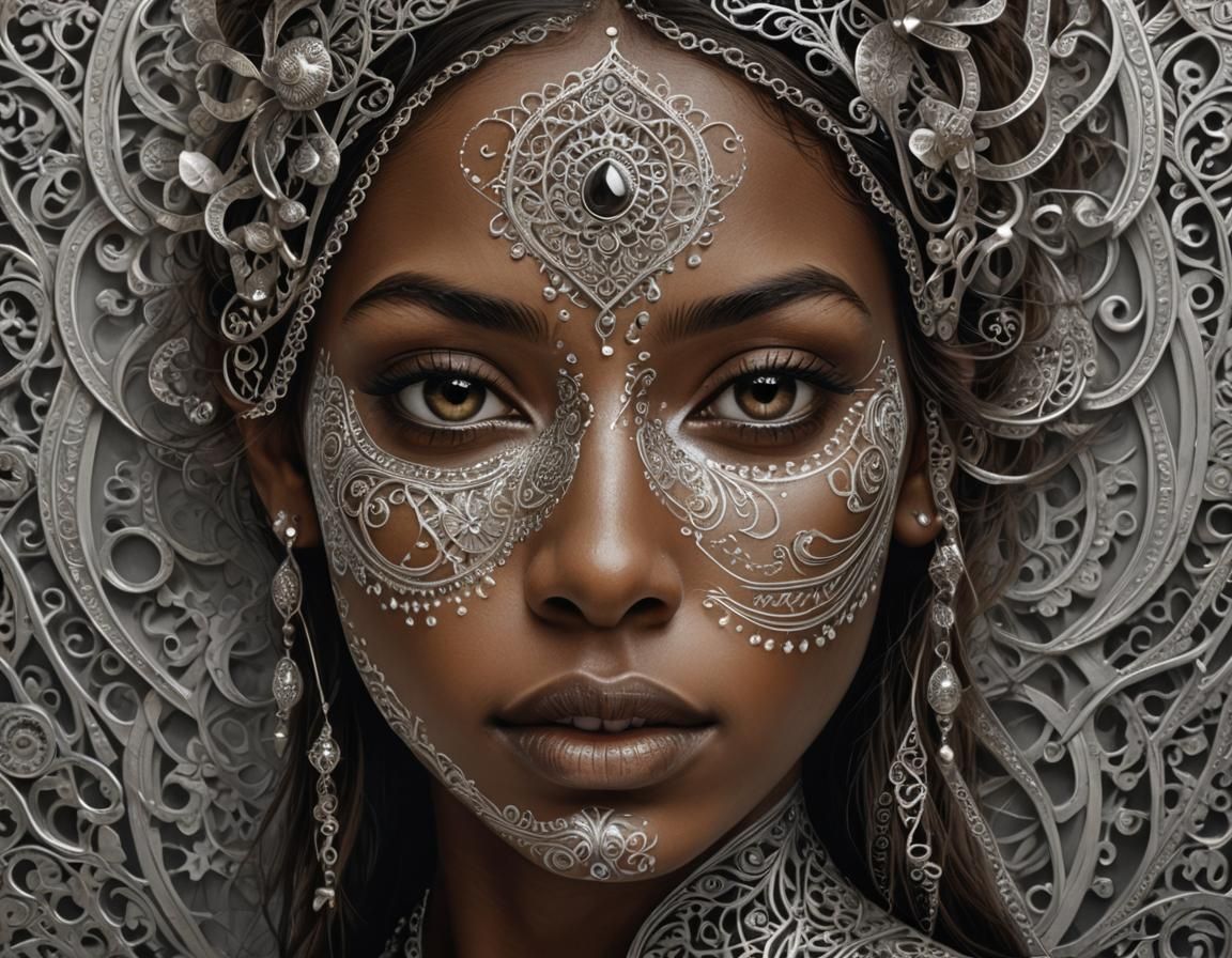 Decorated Face - AI Generated Artwork - NightCafe Creator