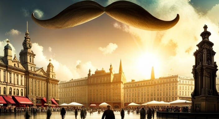 Floating mustache monument - AI Generated Artwork - NightCafe Creator