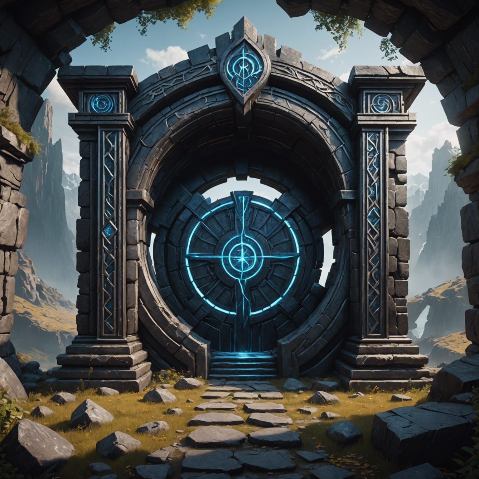 Mystic Rune Covered Rift Portal in Detailed Matte ... - AI Art