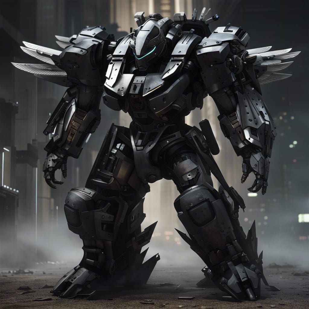 Armored Core power armor heavy black metal tactical armor with metal ...