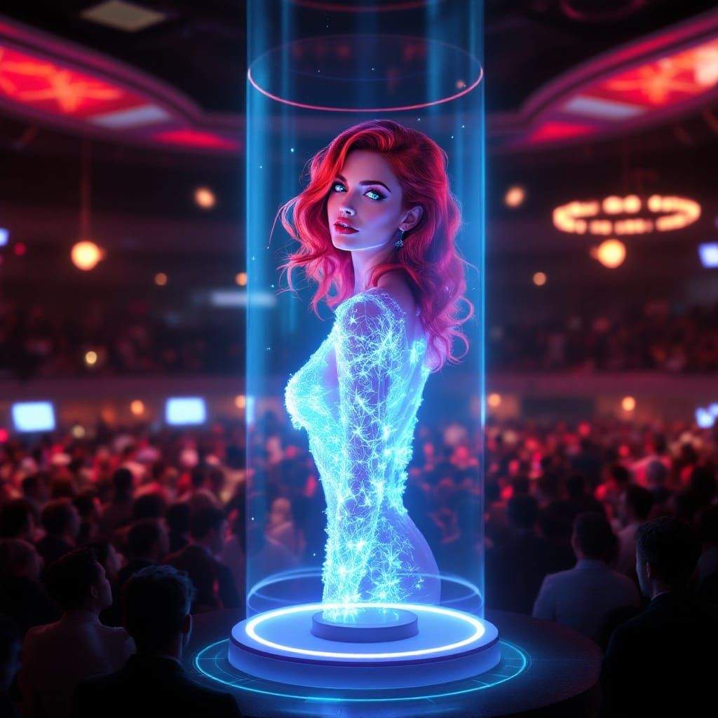 HOLOGRAM - Ethereal Beauty in a Holographic Portrait