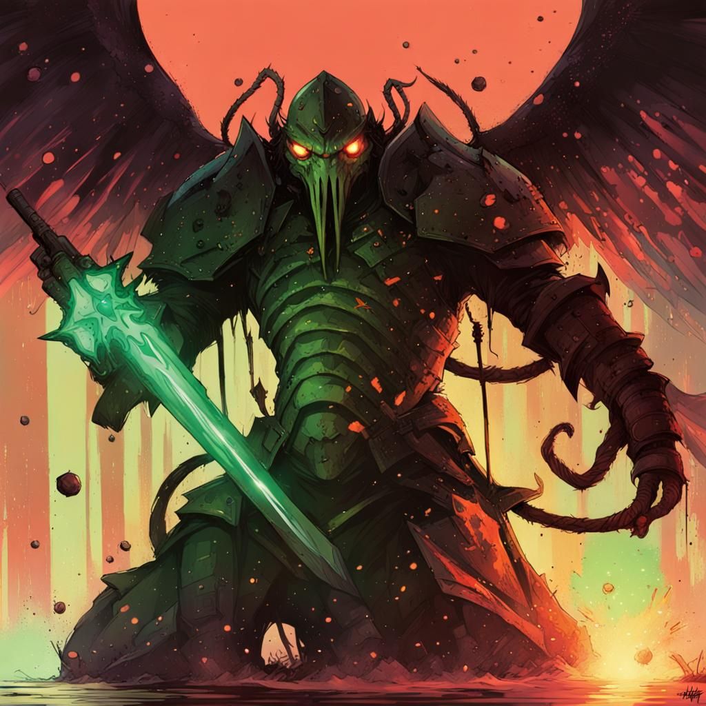 Cthulhu knight - AI Generated Artwork - NightCafe Creator