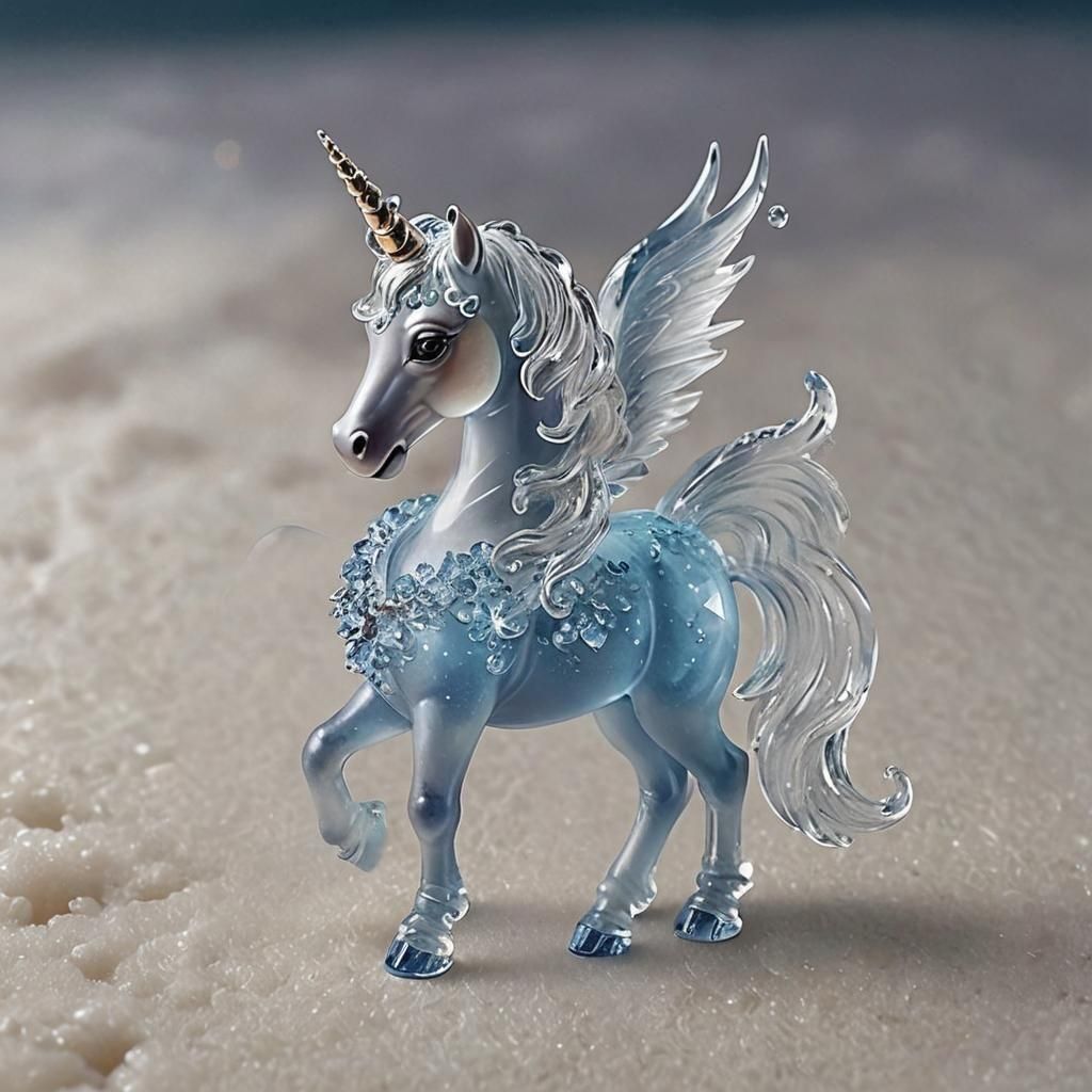 Tiny crystal unicorn figurine - AI Generated Artwork - NightCafe Creator