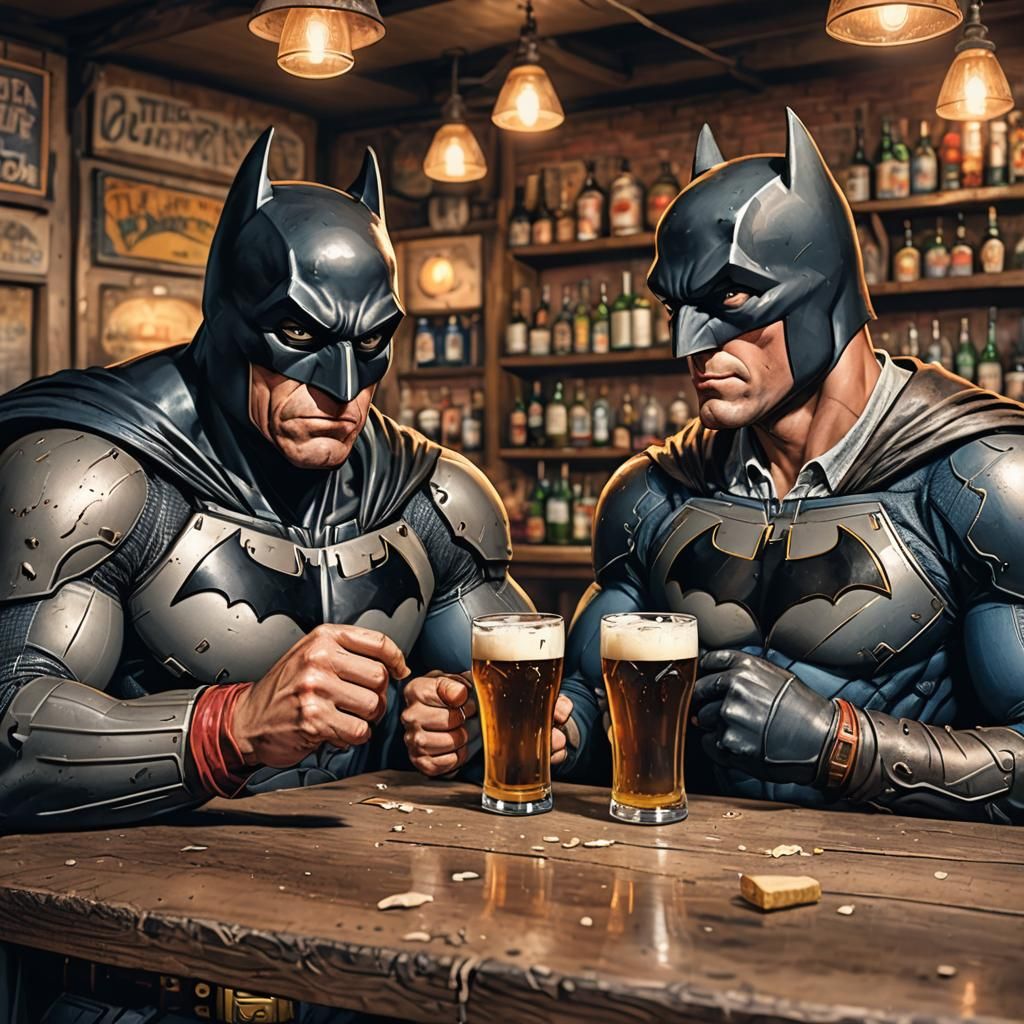 Batman´s drinking beer in a shabby bar. - AI Generated Artwork ...