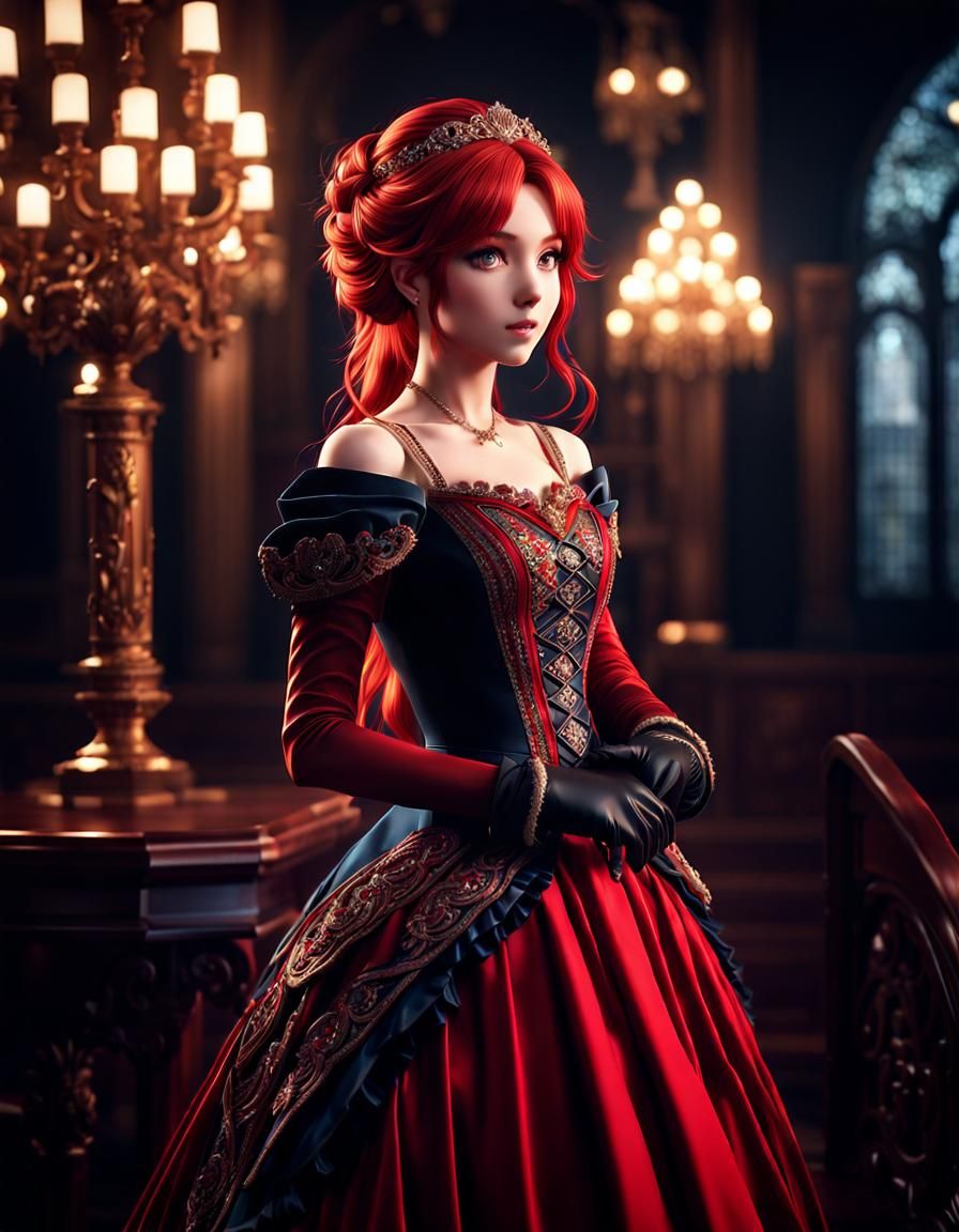 red hair princess - AI Generated Artwork - NightCafe Creator