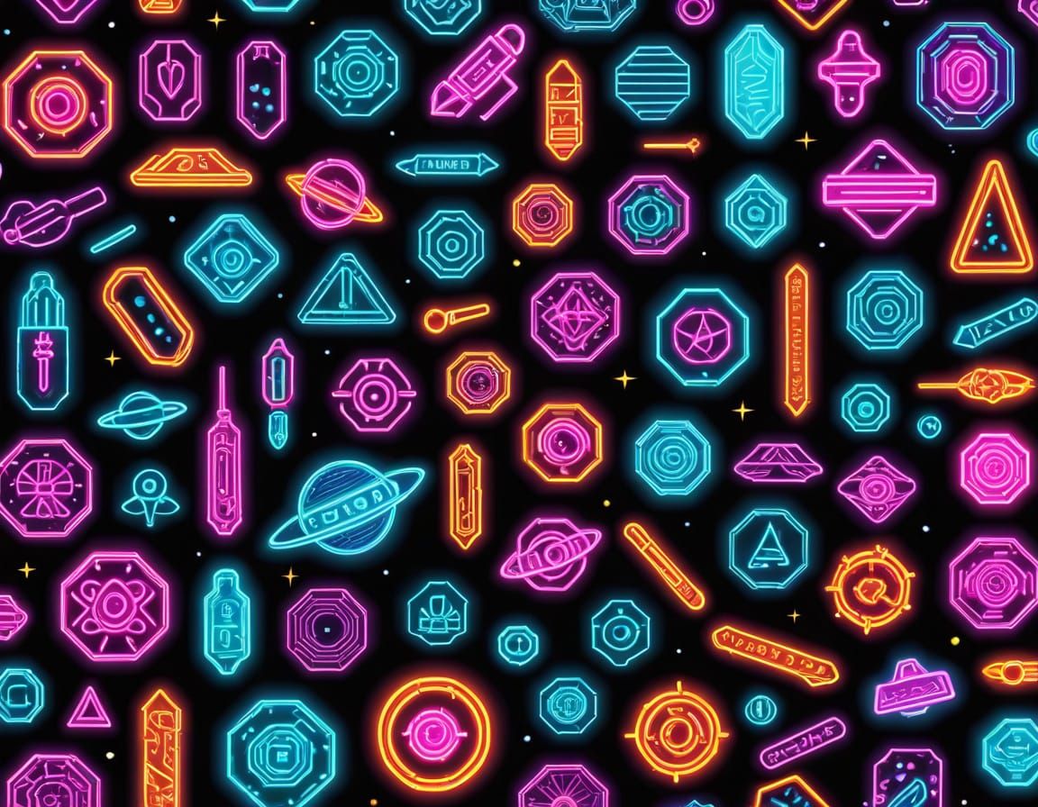 Set of galactic-themed magical items