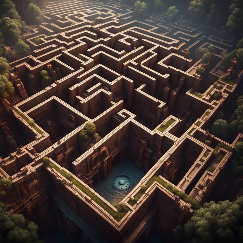 A maze that goes on forever.With people - AI Generated Artwork ...