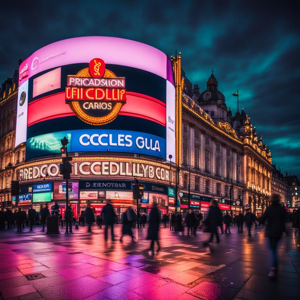 Neon Piccadilly Circus - AI Generated Artwork - NightCafe Creator