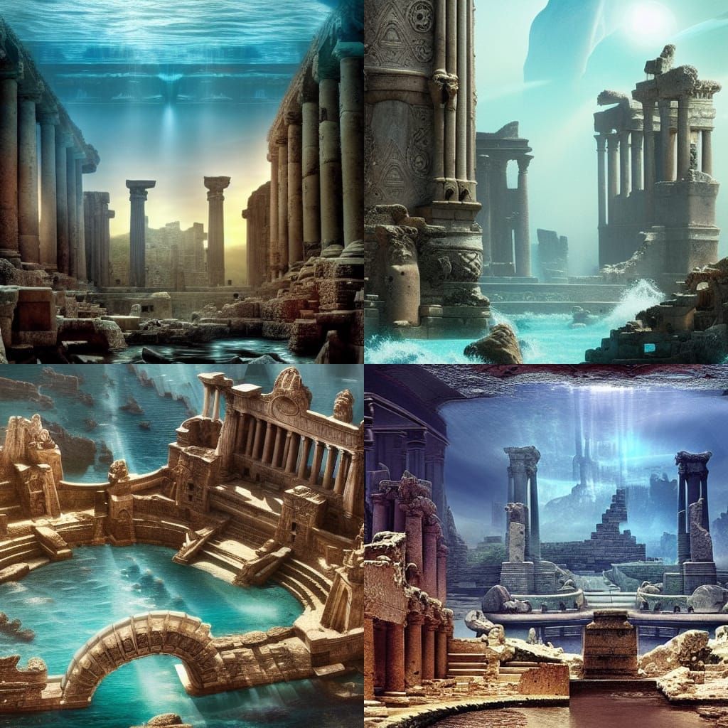atlantis ancient ruins - AI Generated Artwork - NightCafe Creator