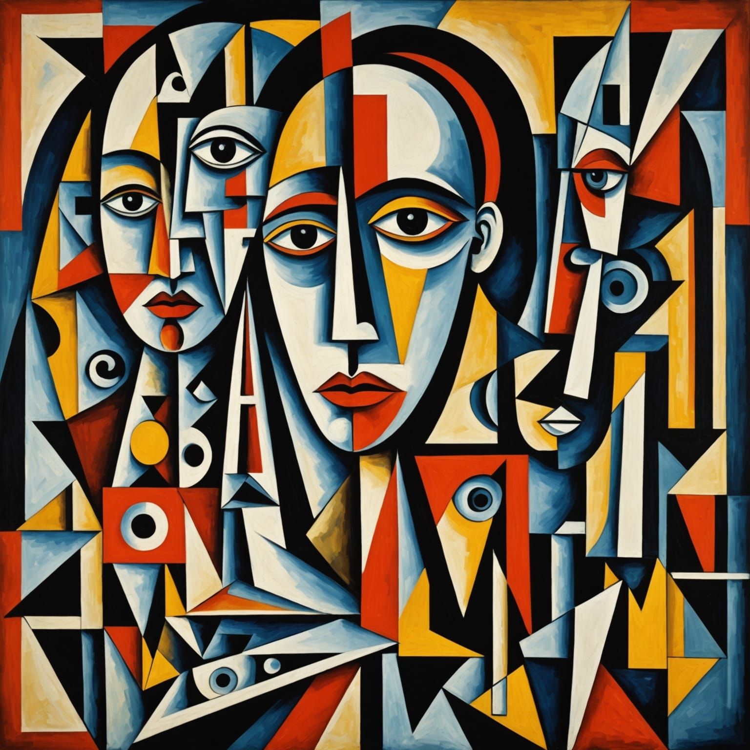 Cubist Horror Art Piece in the Style of Early 20th... - AI Art