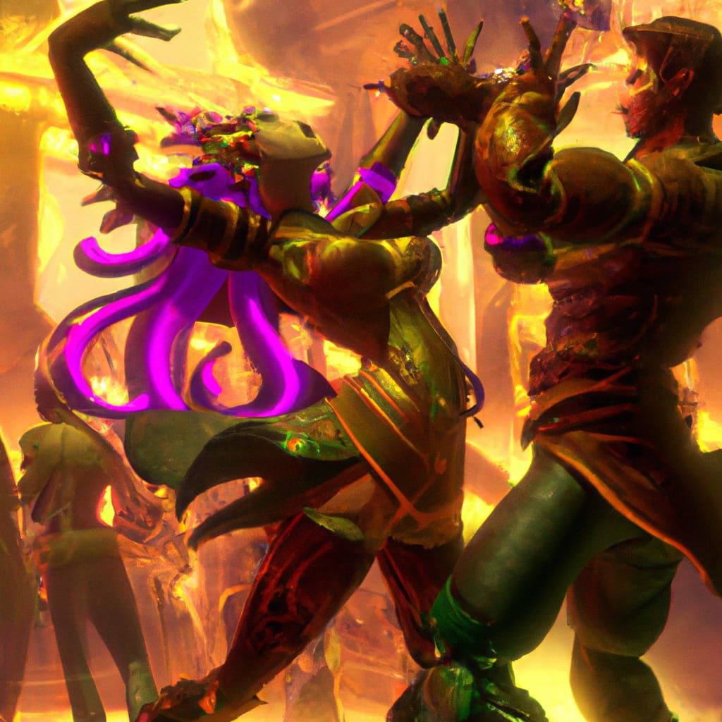 Yhoundeh dancing with her husband Nylatherhotep 8k resolution concept ...