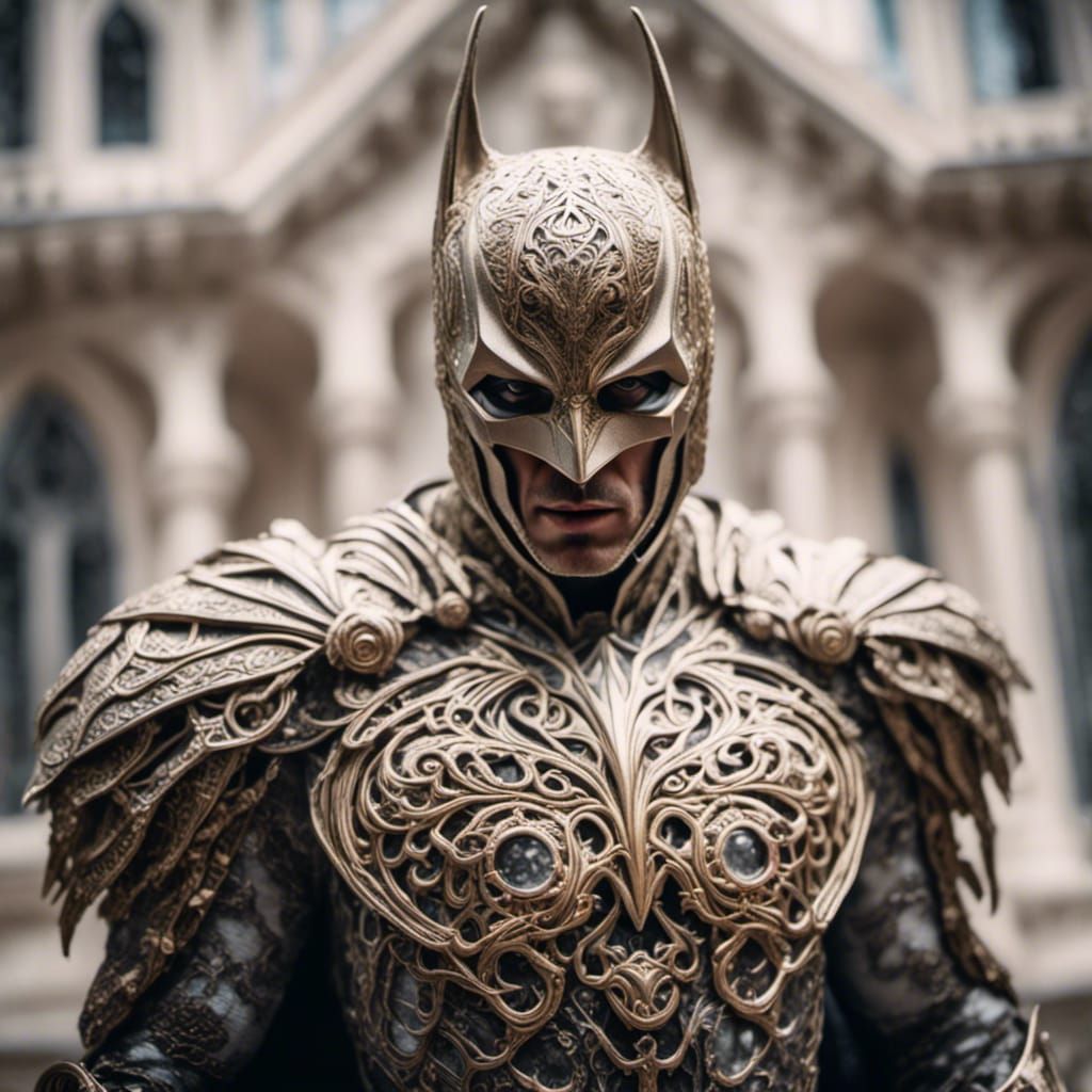 realistic batman intricate ivory filigree armor hyperrealistic - AI ...