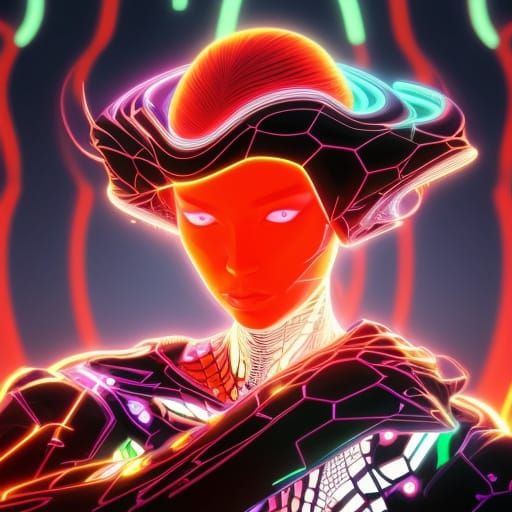 Fractal Portrait of a Futuristic Goddess - AI Art