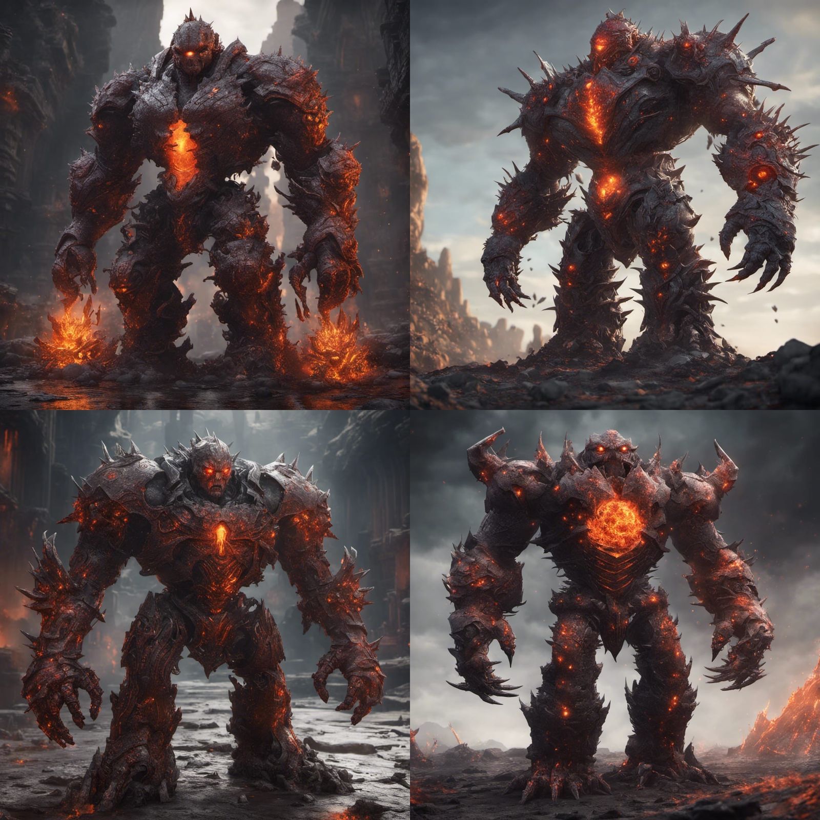 Steel magma golem - AI Generated Artwork - NightCafe Creator