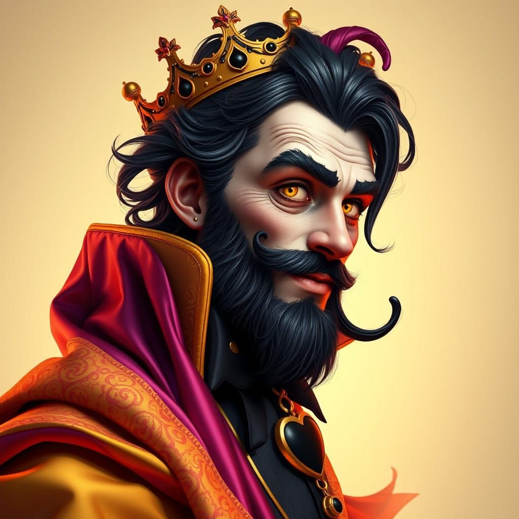 Exuberant King Enters Scene with Jest in Art Nouve... - AI Art