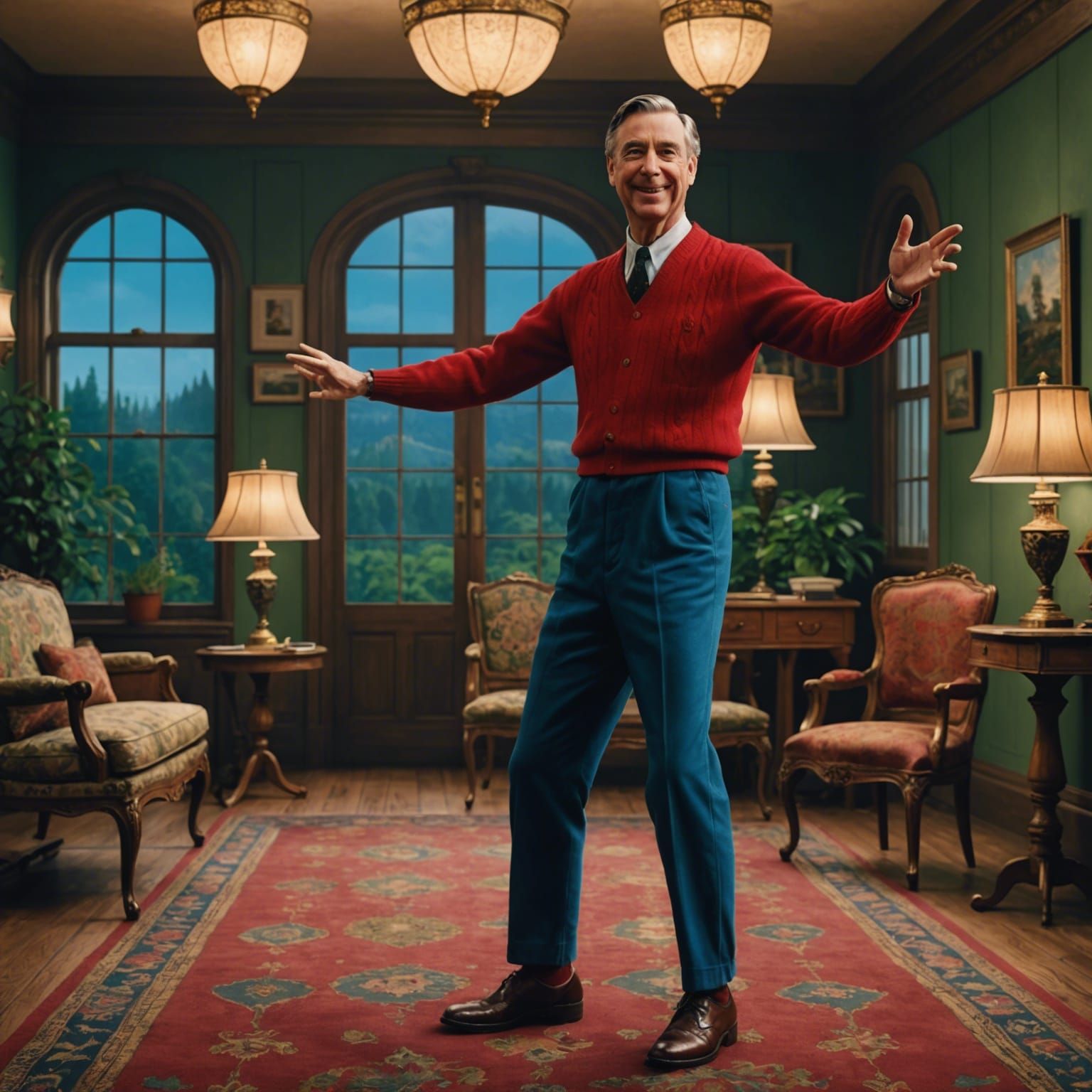 Mr Rogers Dancing - AI Generated Artwork - NightCafe Creator