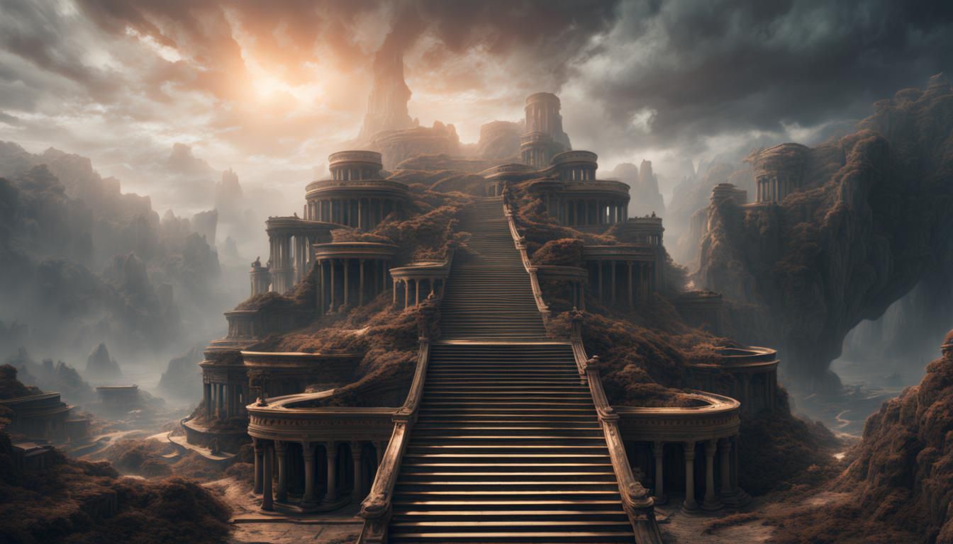 endless stairs - AI Generated Artwork - NightCafe Creator