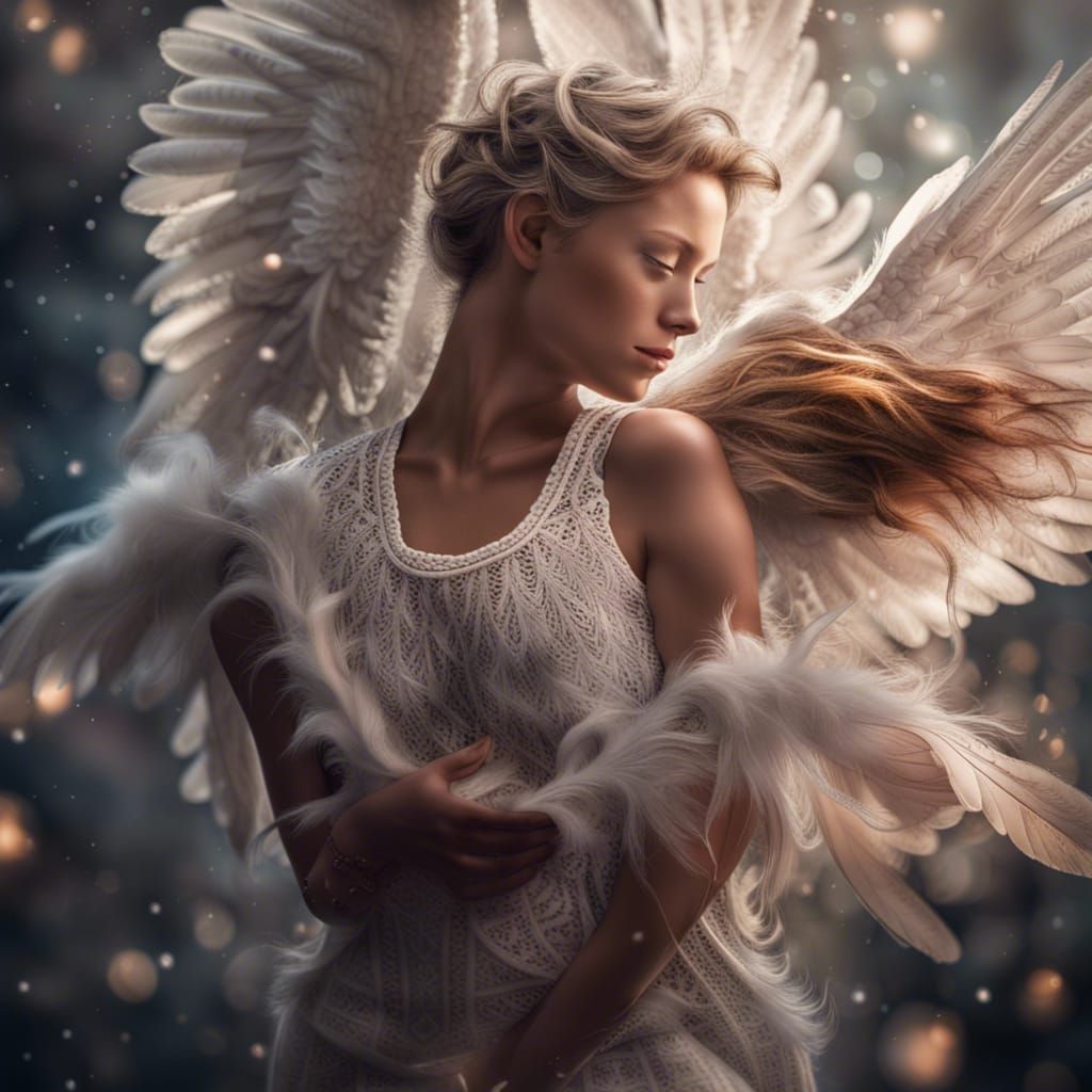 angels and feathers floating intricate details, HDR, beautifully shot ...