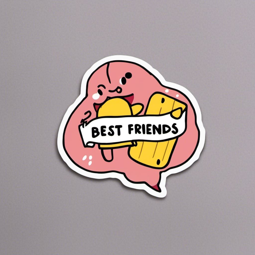 "BEST FRIENDS" sticker - AI Generated Artwork - NightCafe Creator