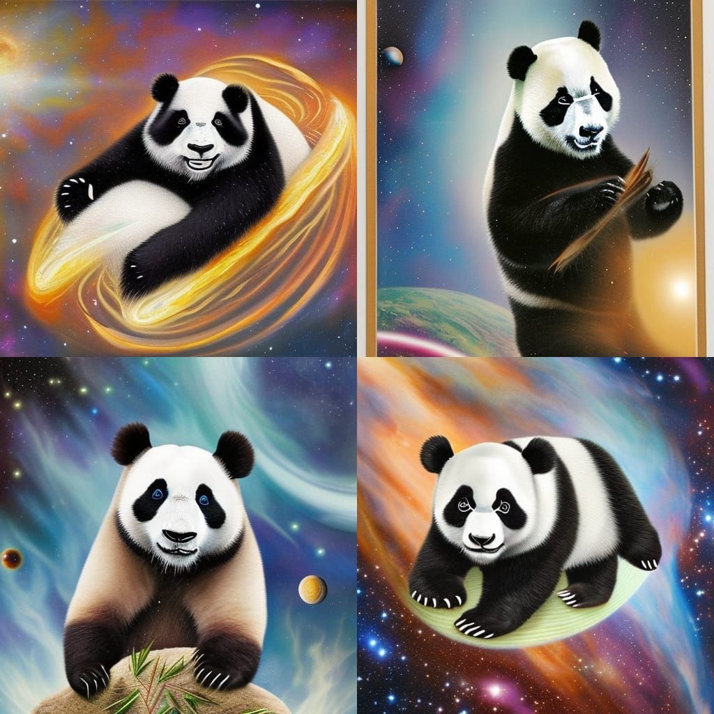 A mystical panda in space - AI Generated Artwork - NightCafe Creator