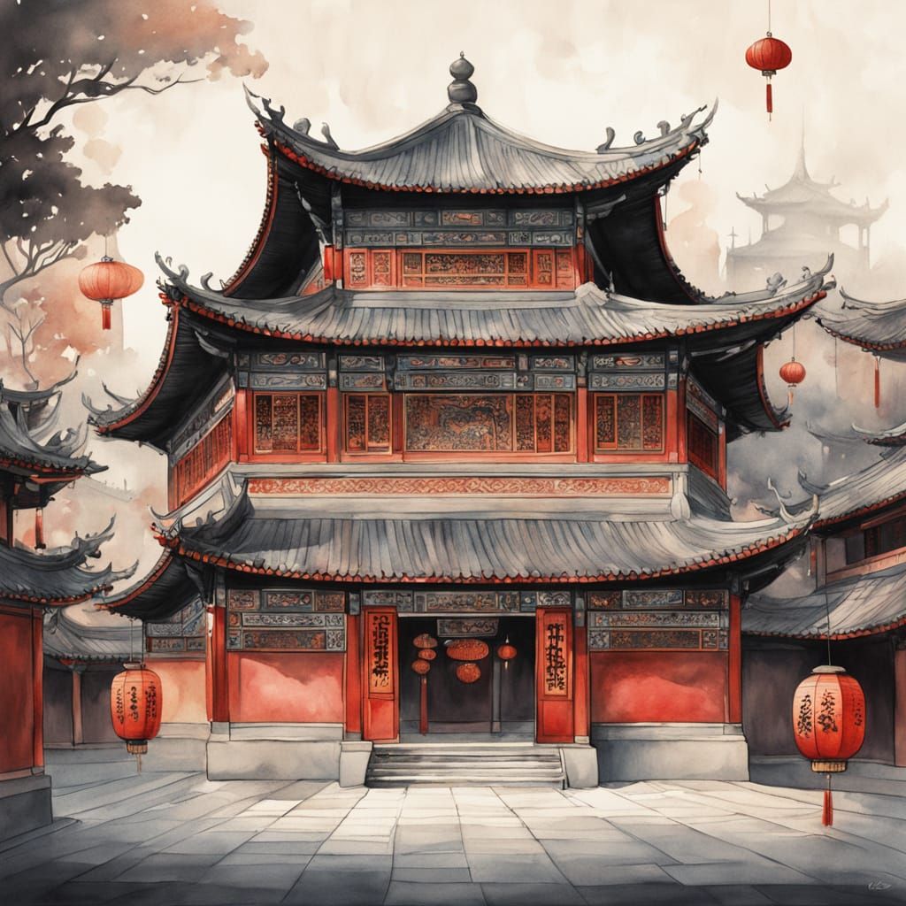 A traditional Chinese pavilion. - A traditional Chinese pa...