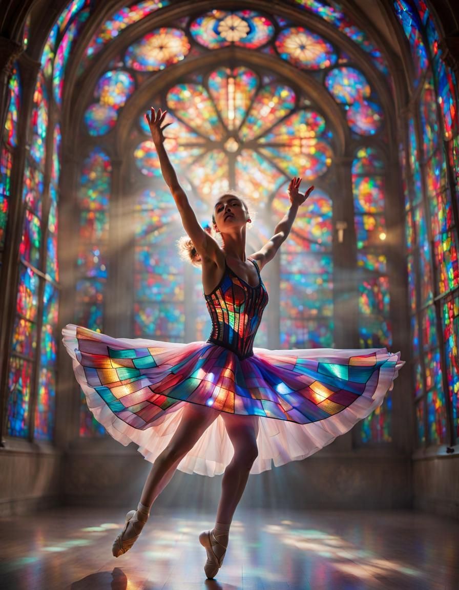 Stained glass ballerina - AI Generated Artwork - NightCafe Creator