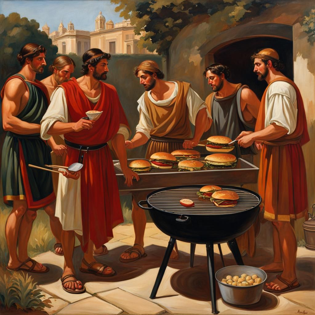 Ancient Roman BBQ 240312A - AI Generated Artwork - NightCafe Creator