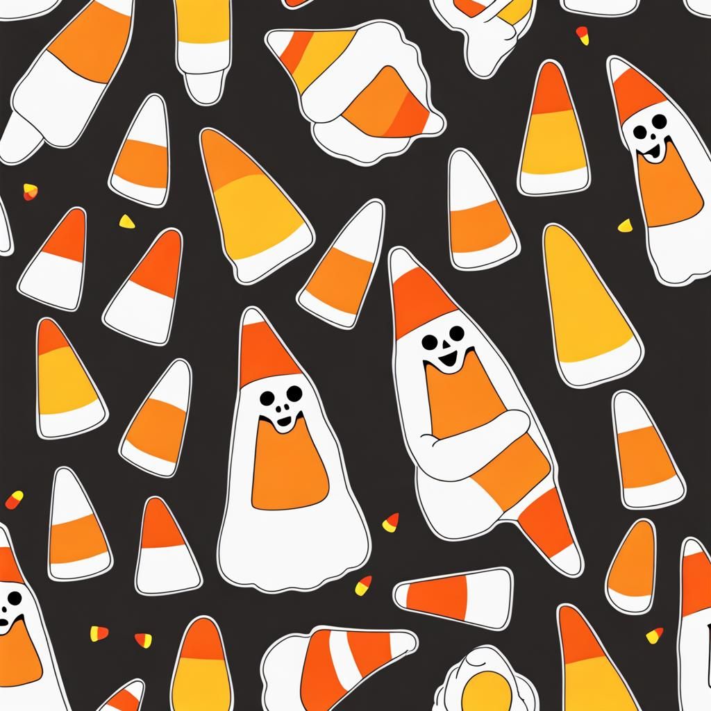 Candy Corn Ghosts - AI Generated Artwork - NightCafe Creator