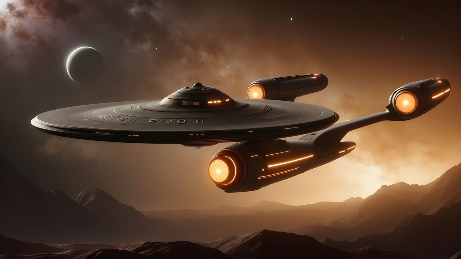 Starship - Epic Spacecraft Emerges from Nebula