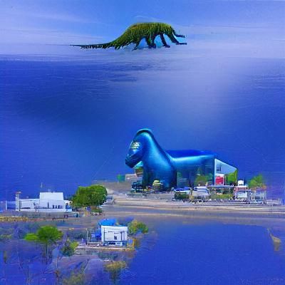 the big blue dinosaur - AI Generated Artwork - NightCafe Creator