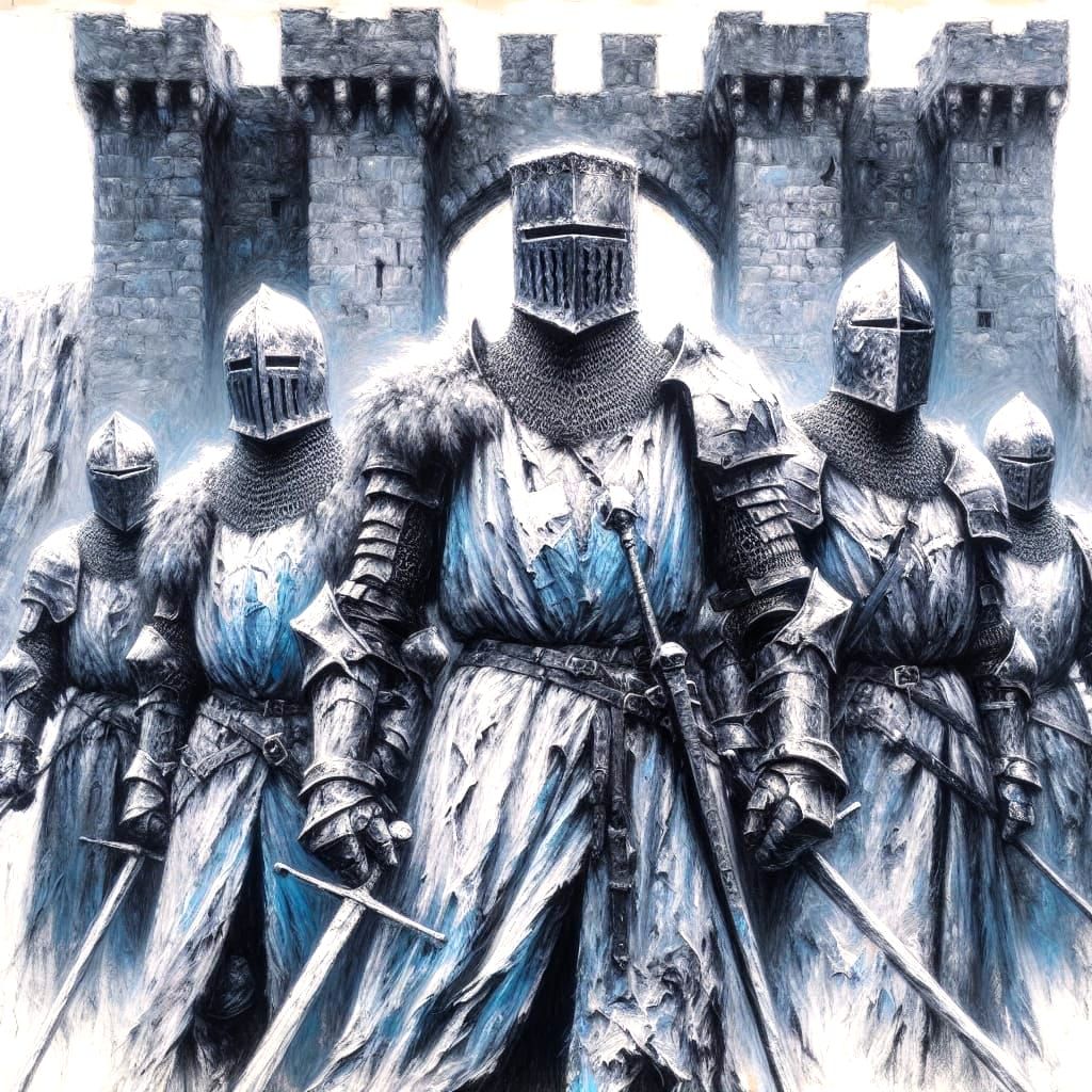 The strong Invincible Knights in frozen armors