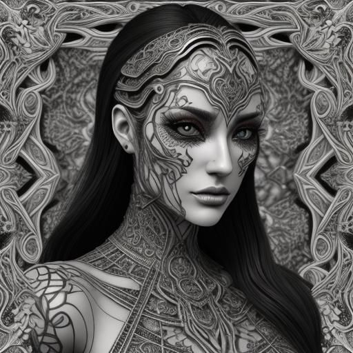 Woman’s face with an intricate design - AI Generated Artwork ...