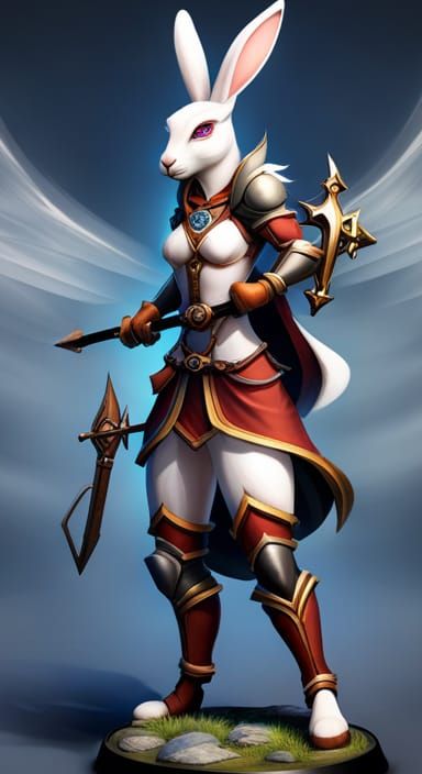 Humanoid Rabbit Warrior, Female - AI Generated Artwork - NightCafe Creator