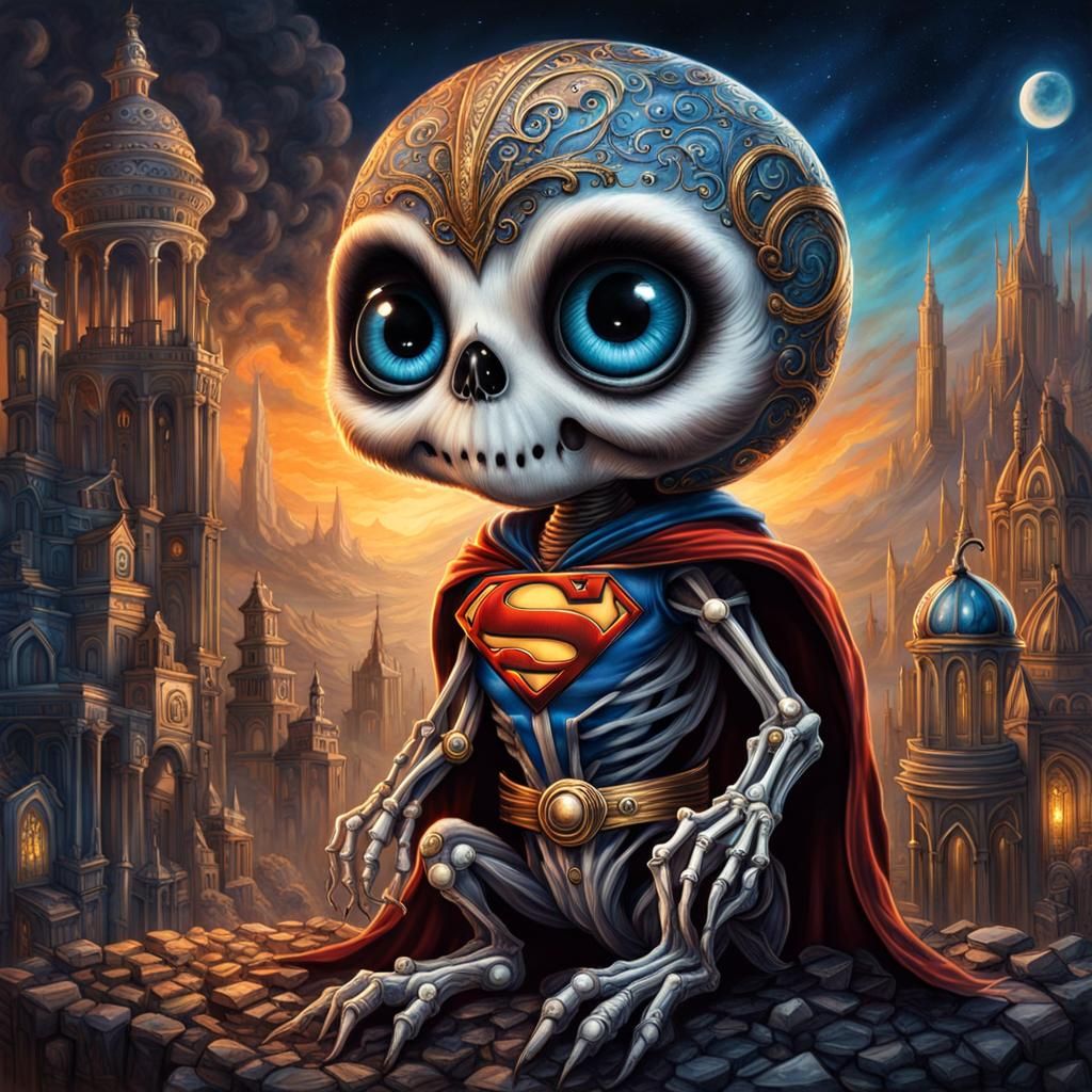 Baby Skeleton Superman - AI Generated Artwork - NightCafe Creator