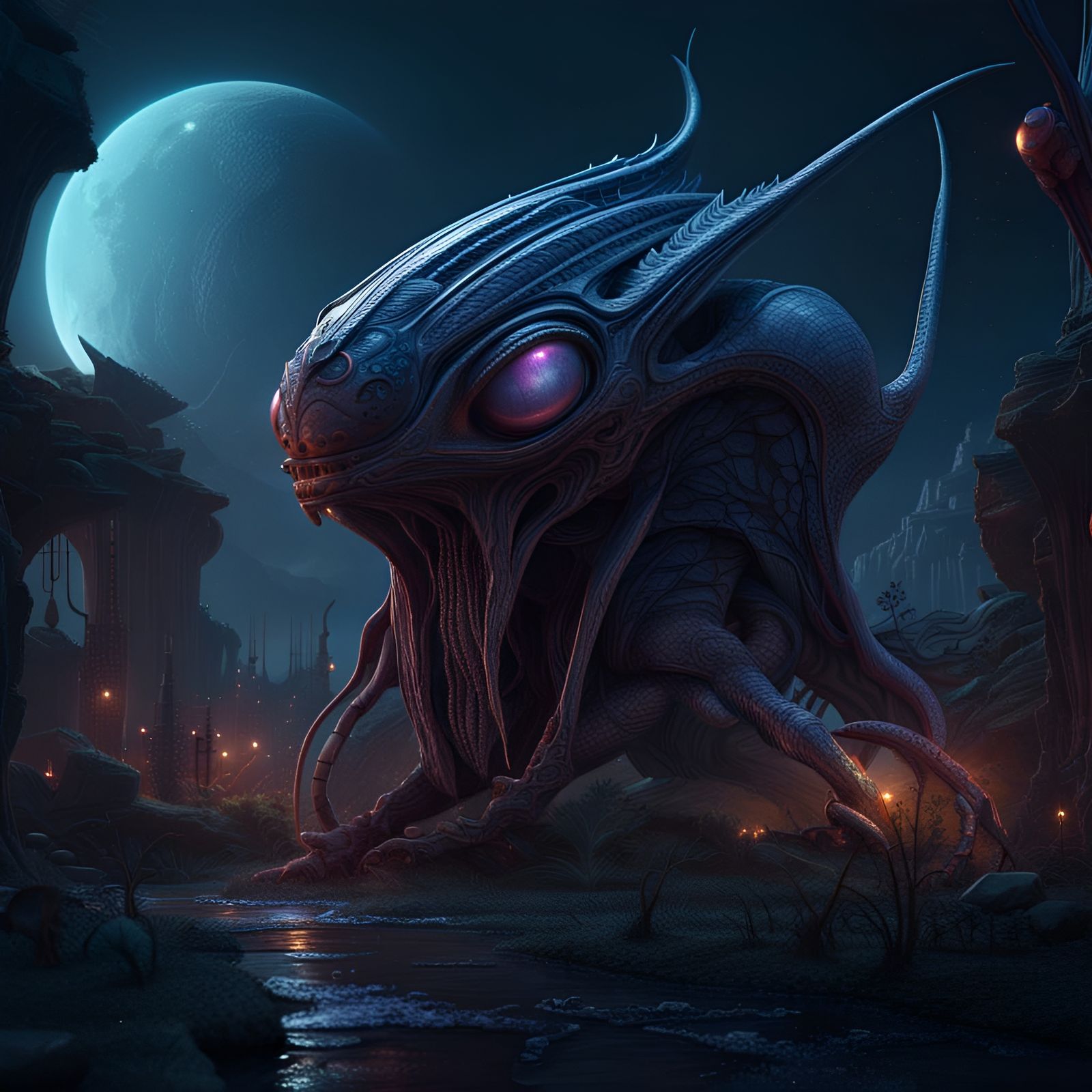 Alien structure - AI Generated Artwork - NightCafe Creator